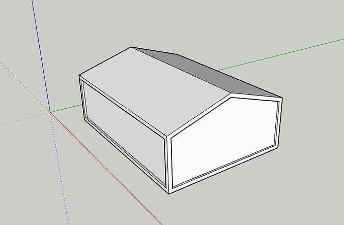 sloped house block free 3D model 3D printable | CGTrader