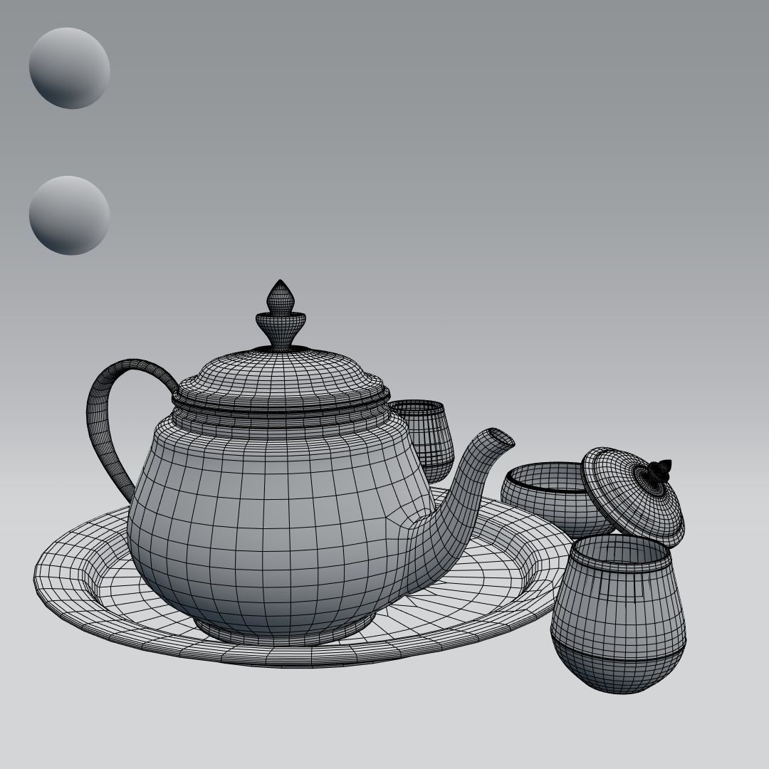 Tea set 3D model | CGTrader