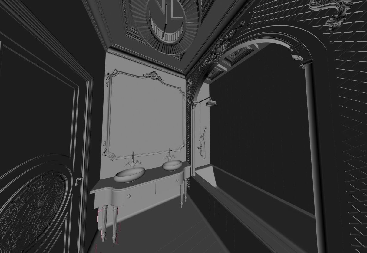 classic luxury bathroom 3D model | CGTrader