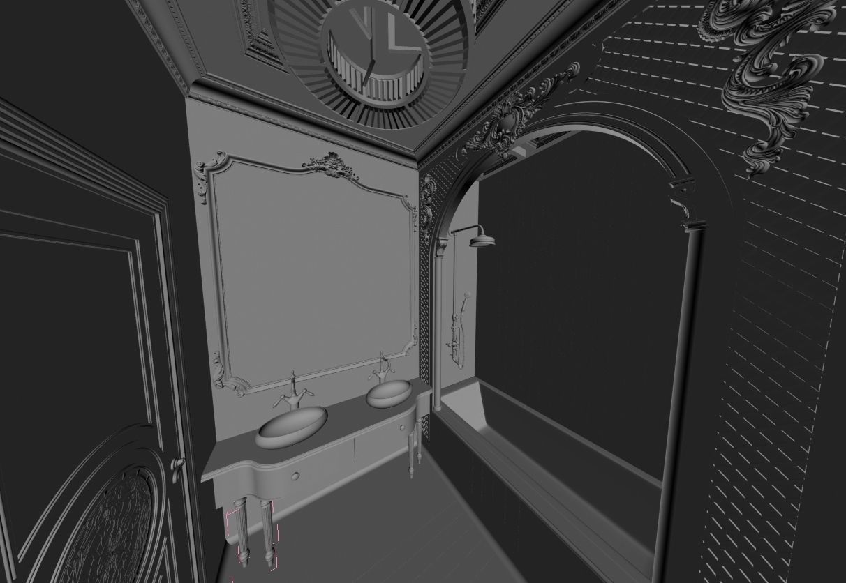 classic luxury bathroom 3D model | CGTrader