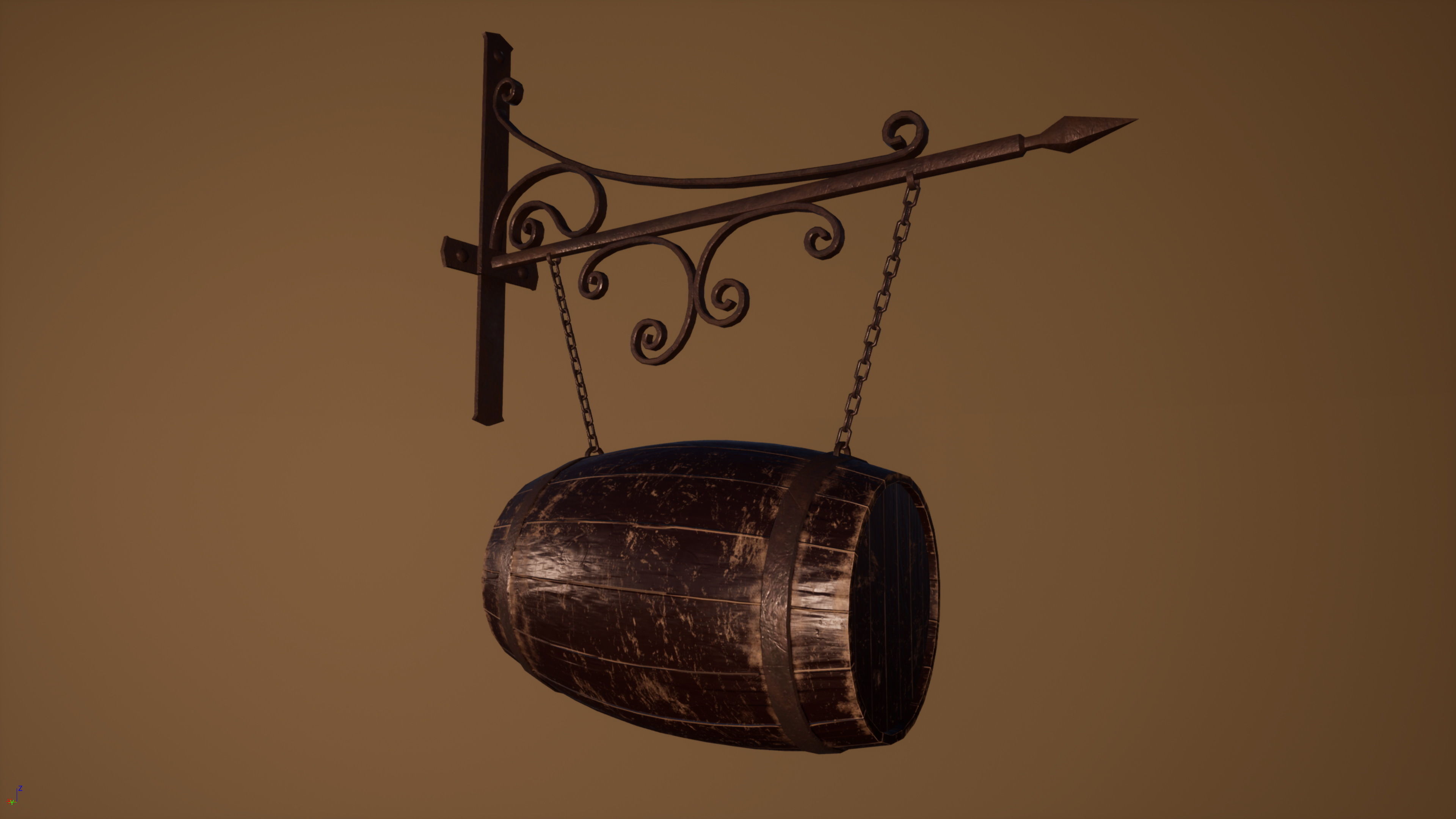 3D model Medieval Tavern Pub Sign VR / AR / low-poly | CGTrader