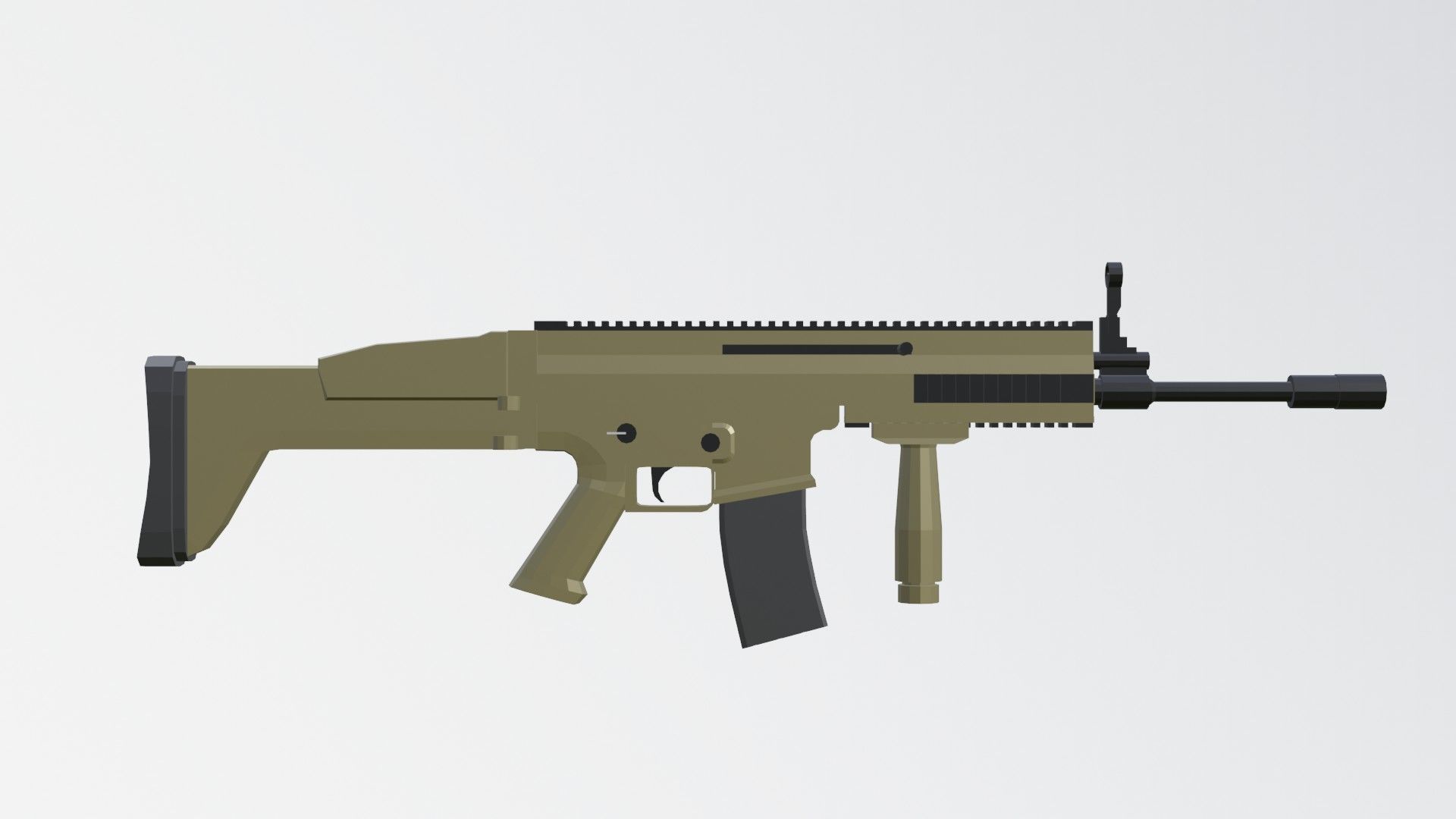 3D model SCAR H low poly automatic rifle VR / AR / low-poly | CGTrader
