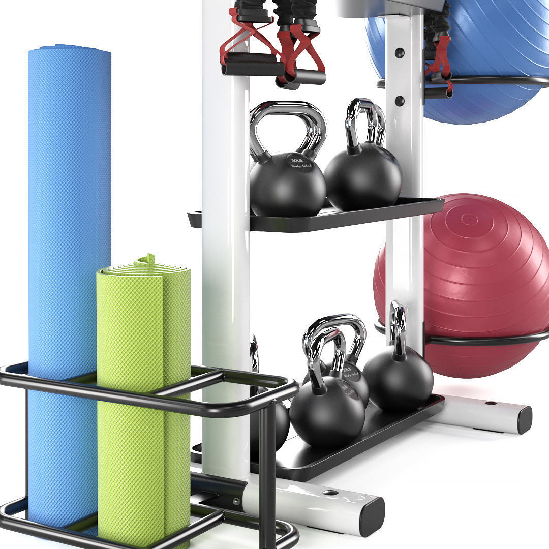 Fitness accessories rack 3D model | CGTrader