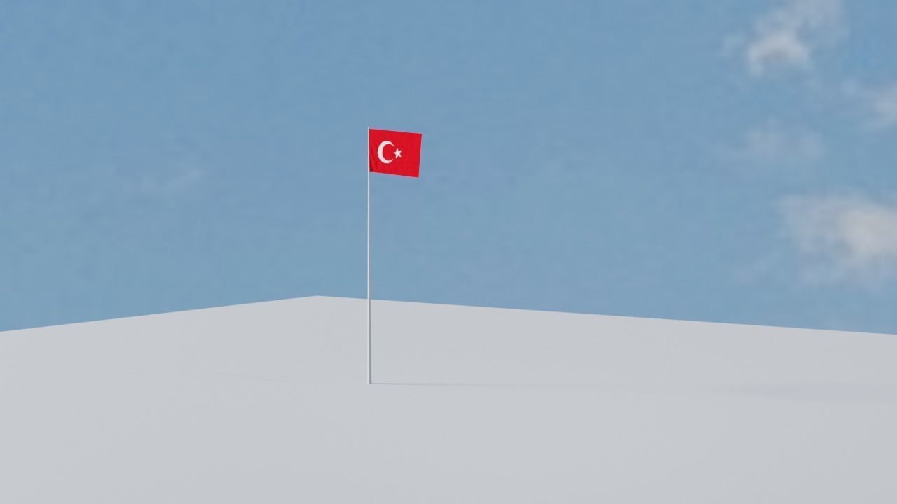 Animated Turkish Flag free 3D model animated | CGTrader