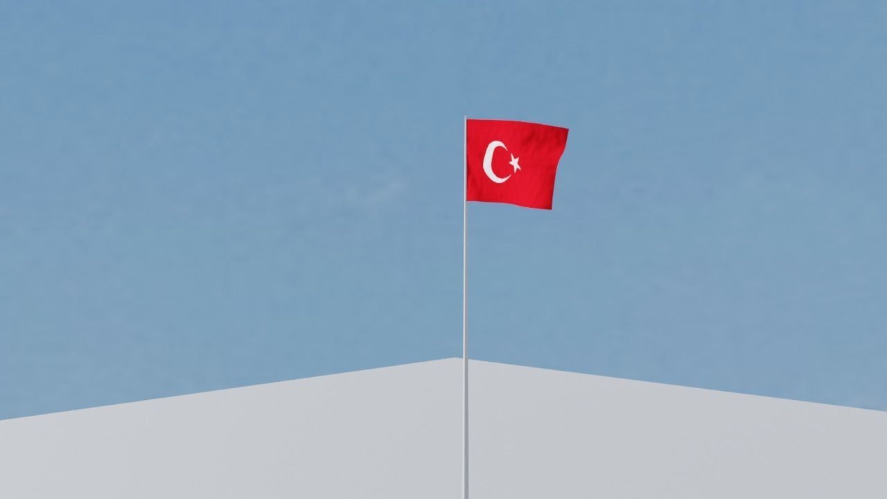 Animated Turkish Flag free 3D model animated | CGTrader