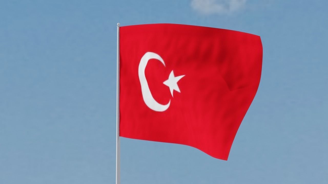 Animated Turkish Flag free 3D model animated | CGTrader