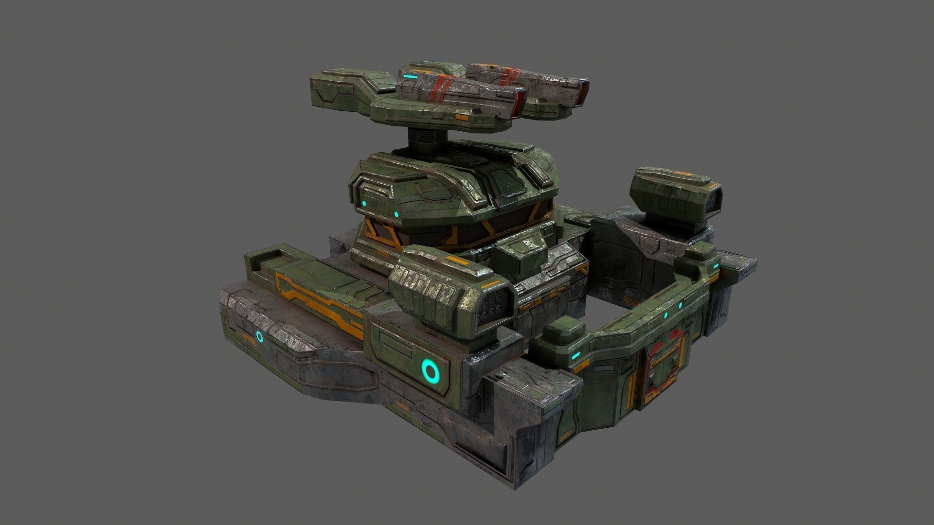 3D model Low poly sci fi defence bunker building environment asset VR / AR / low-poly | CGTrader