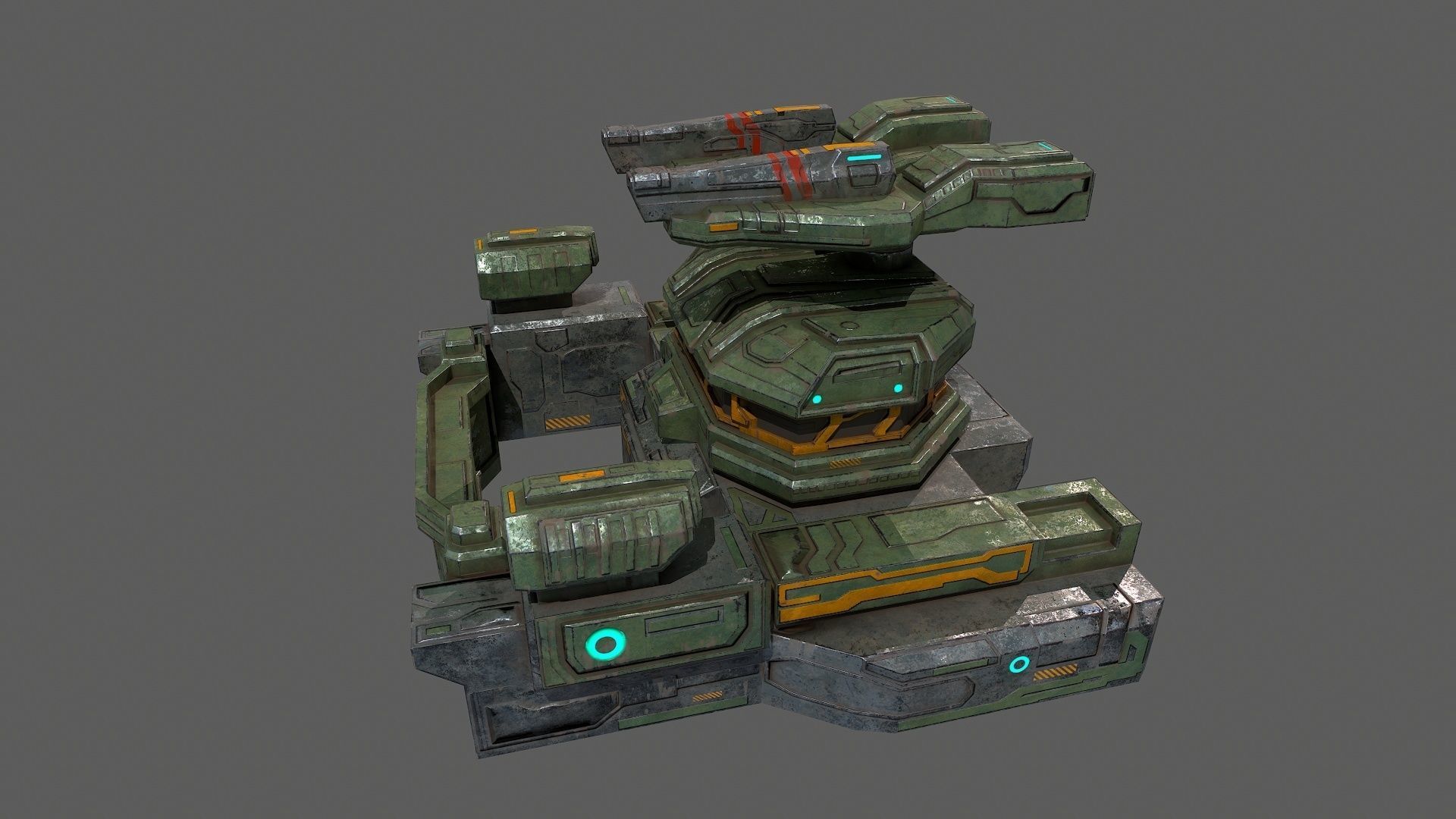 3D model Low poly sci fi defence bunker building environment asset VR / AR / low-poly | CGTrader