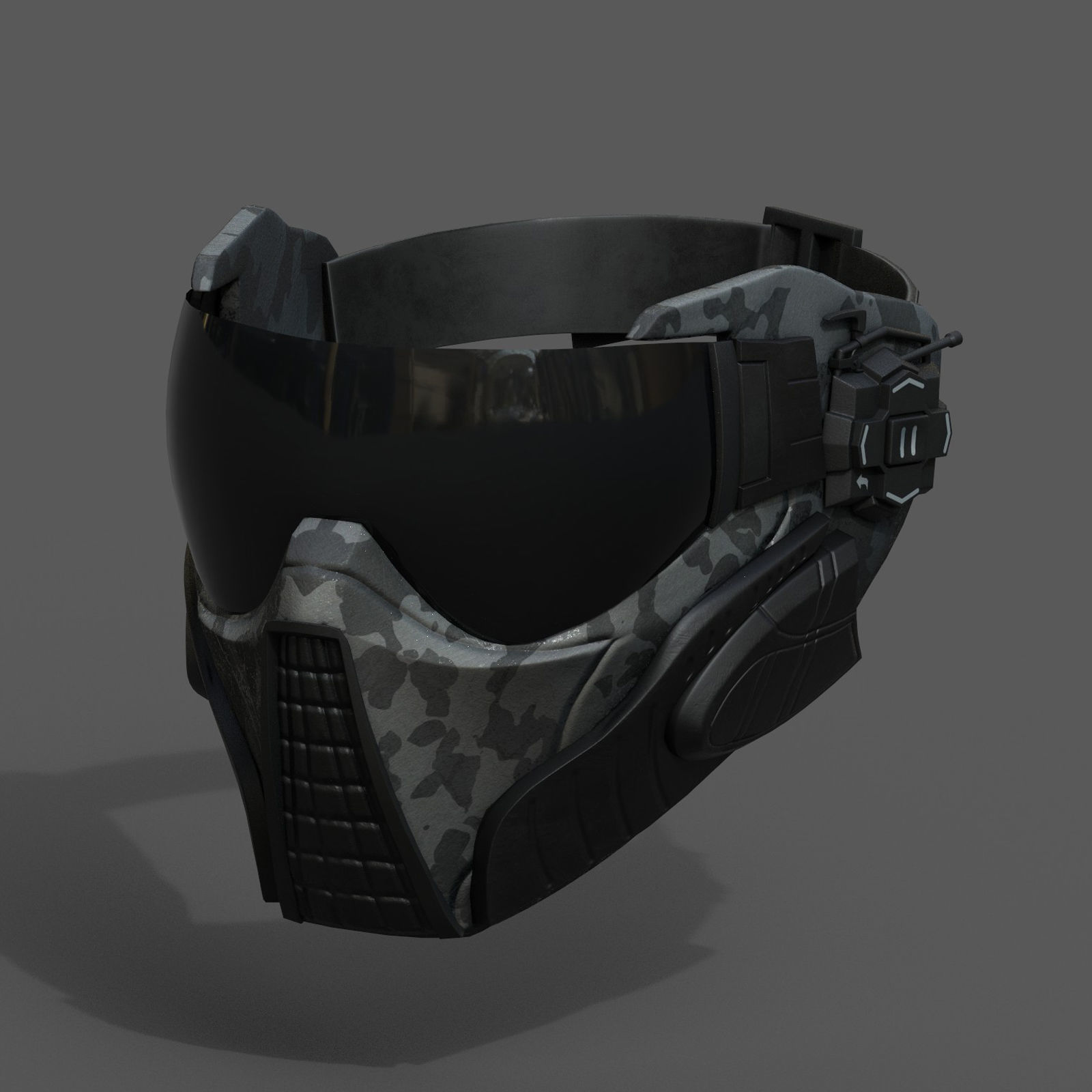 3D model Scifi mask fantasy futuristic technology cyborg robot military ...