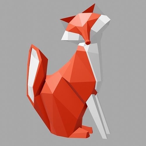 Fox Lowpoly 3D Print origami 3D model 3D printable | CGTrader