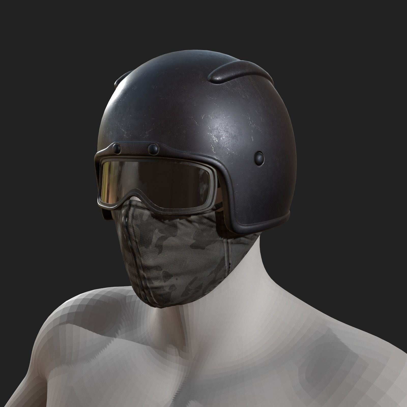 3D model Helmet scifi futuristic space millitary combat cyborg armor VR ...