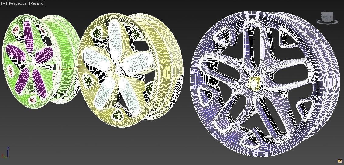 Wheel disk 3d model 3 in 1 3D model | CGTrader