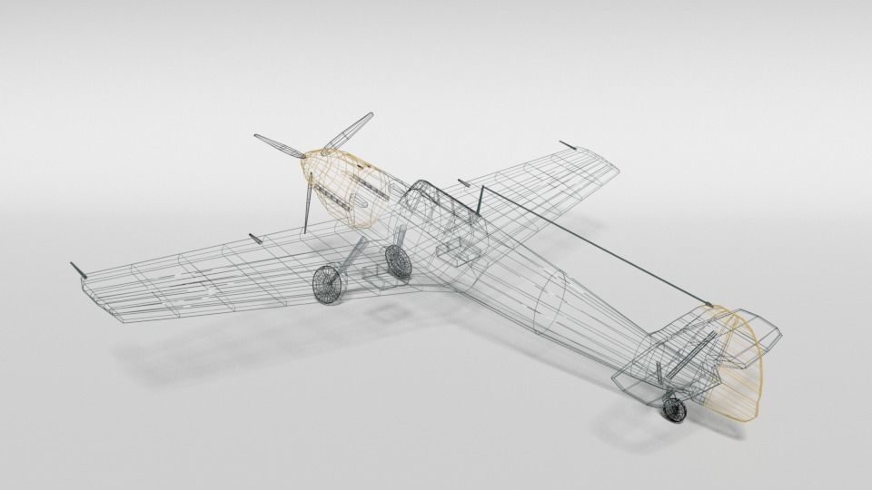 3D model Low Poly Cartoon Messerschmitt Bf 109E-3 Emil WW2 Airplane VR ...