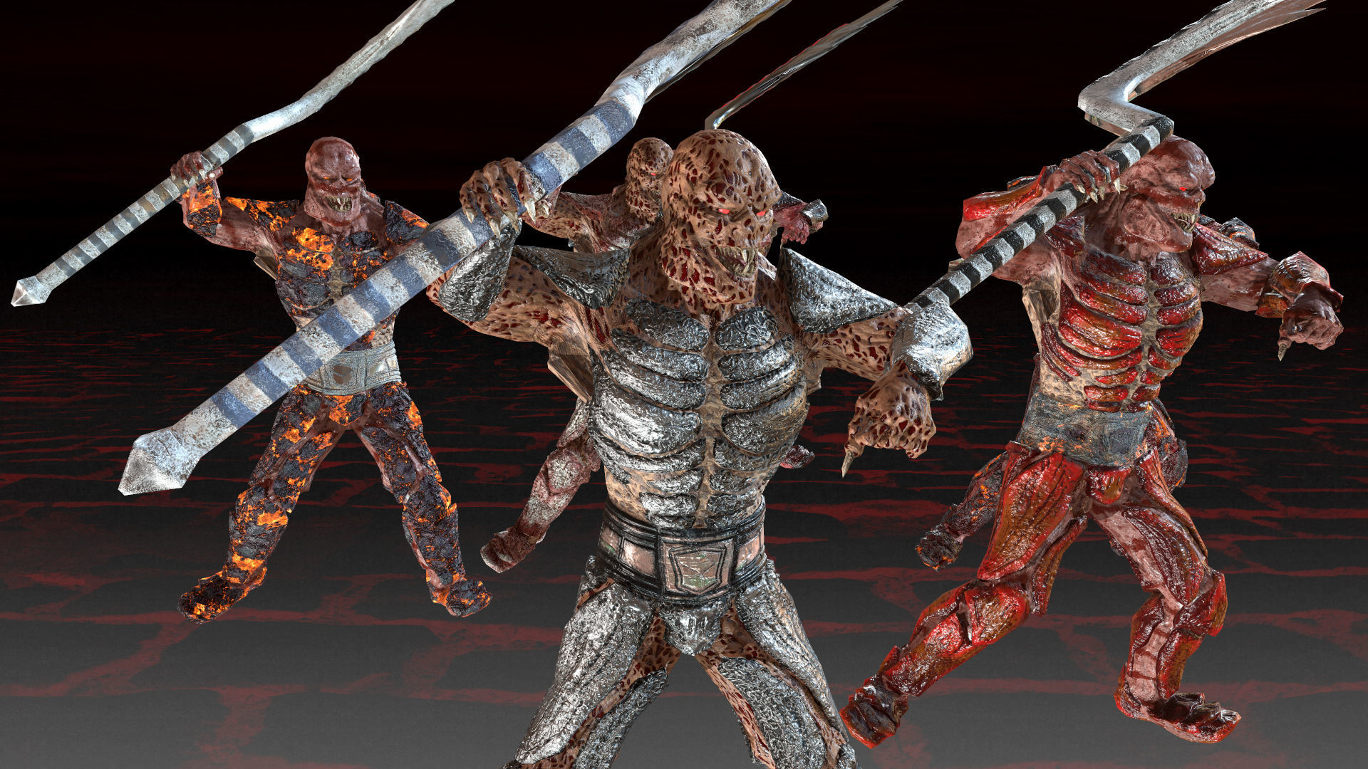 3D model Hell Warrior VR / AR / low-poly rigged animated | CGTrader