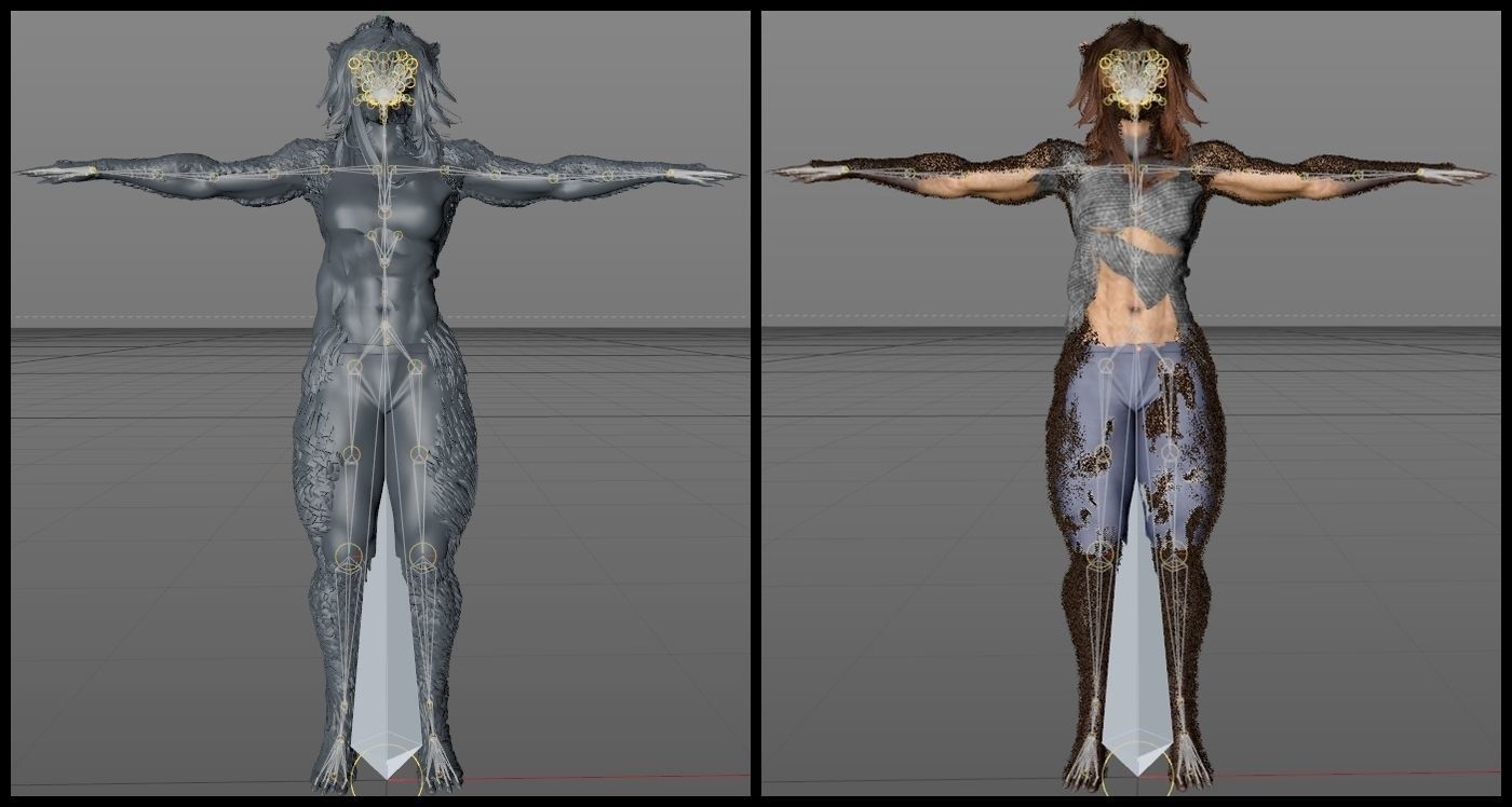 Female Werewolf 3D model rigged | CGTrader