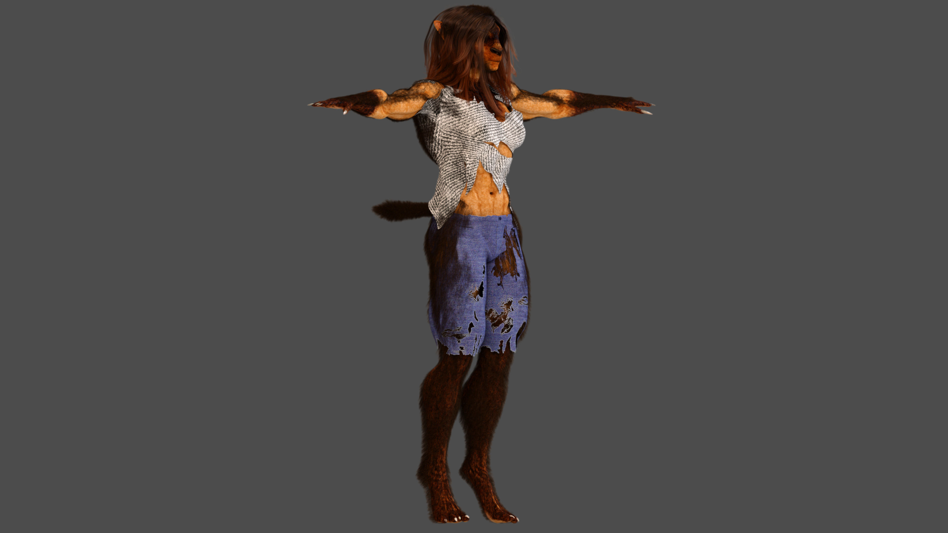 Female Werewolf 3D model rigged | CGTrader