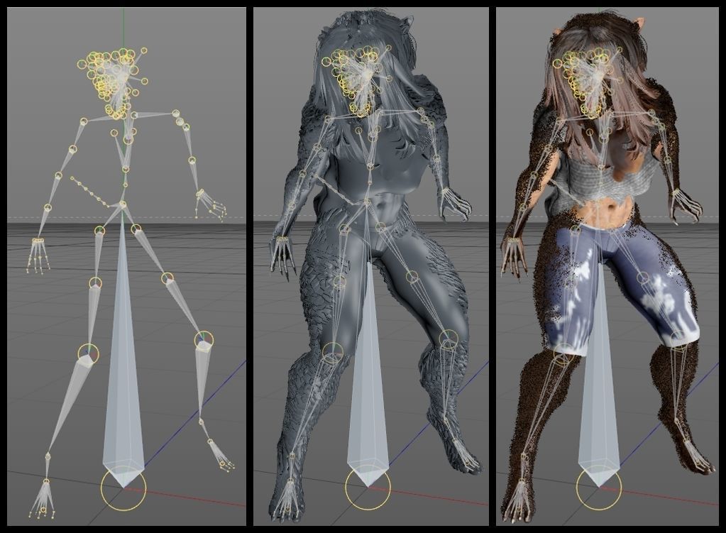 Female Werewolf 3d Model Rigged Cgtrader