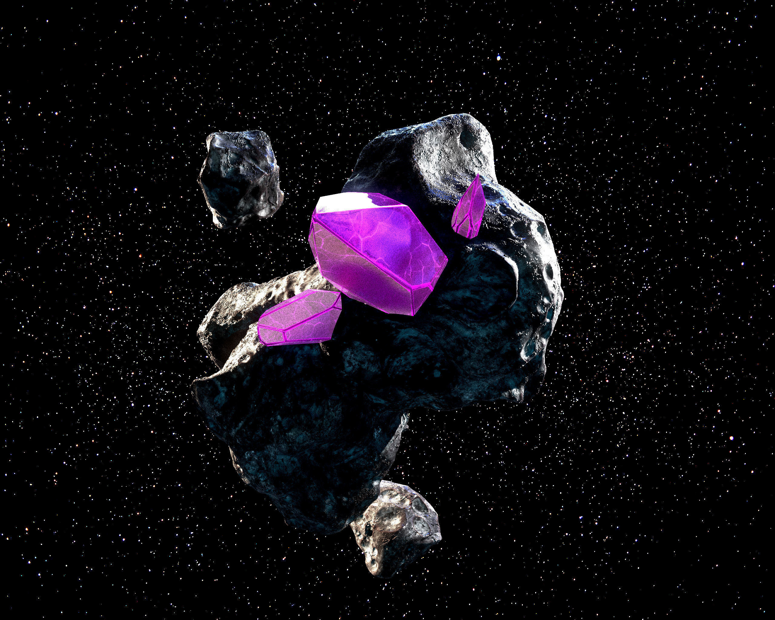 The Asteroid with unknown crystals 3D model | CGTrader