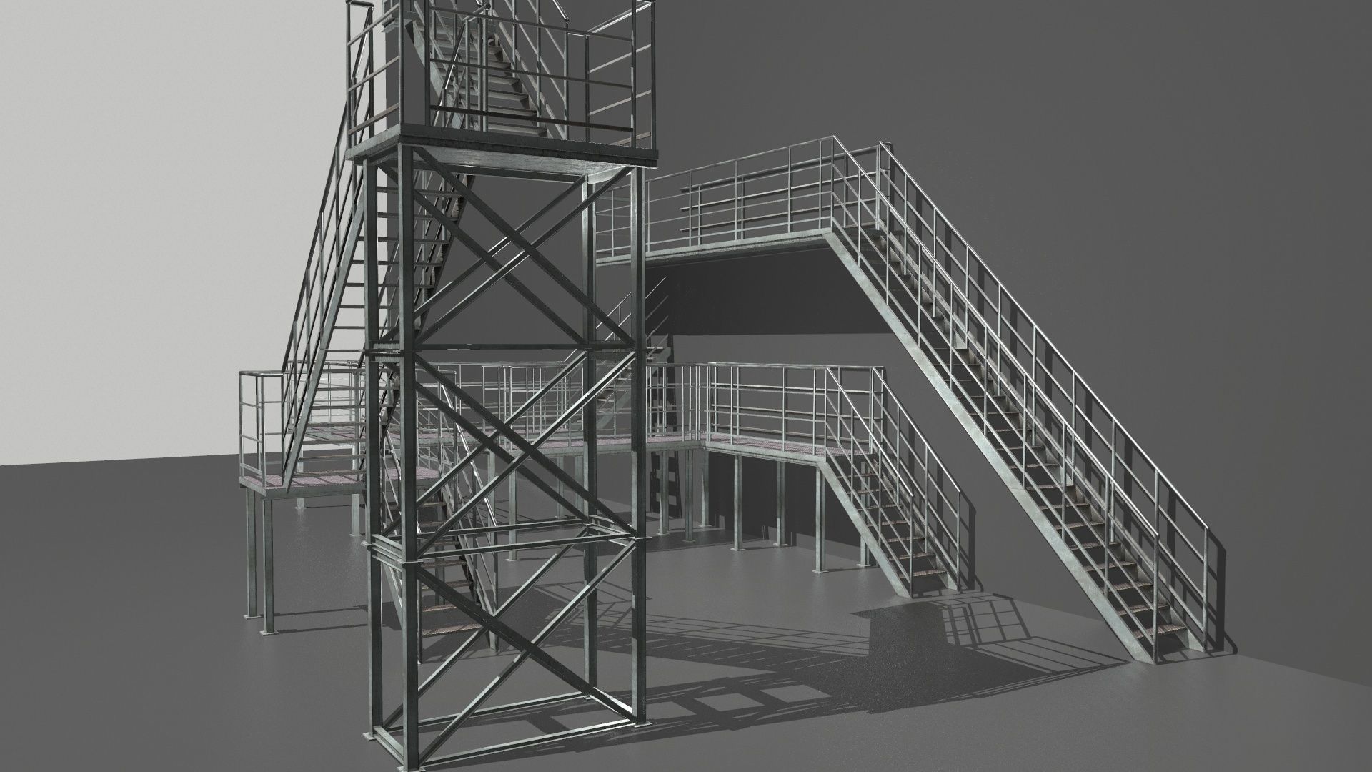3D model Industrial Stairs Modular VR / AR / low-poly | CGTrader