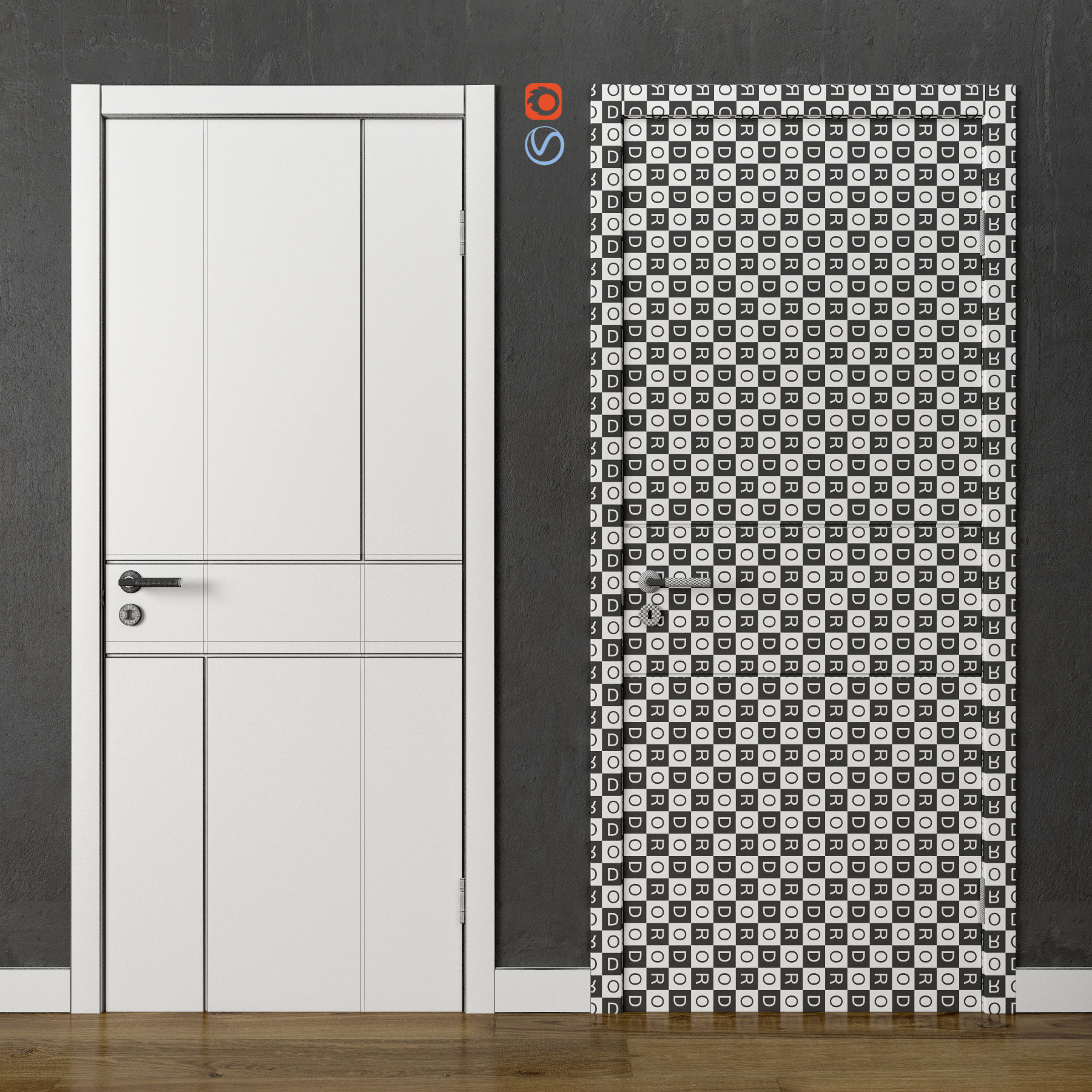 Scandi Series Academy Doors 3D model | CGTrader