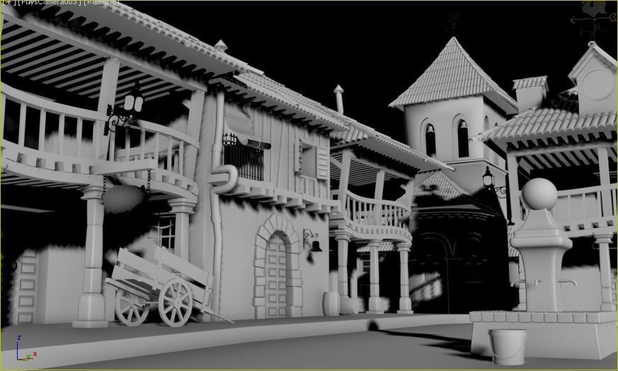 Cartoon Street Scene 3D model | CGTrader