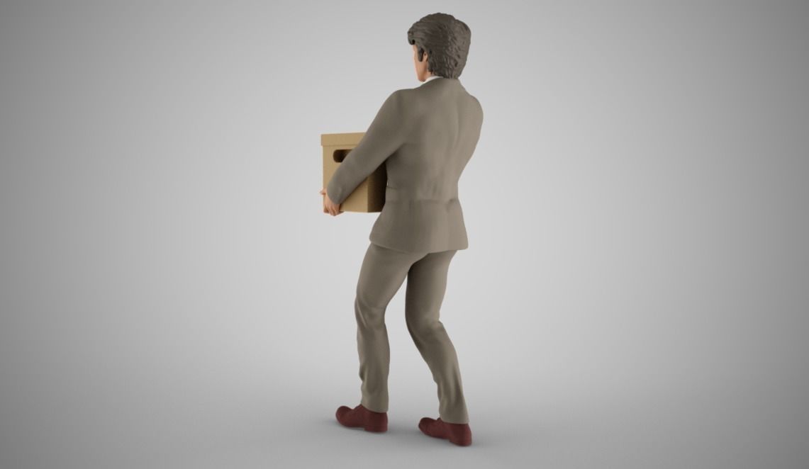 Man Carrying Box 3D model 3D printable | CGTrader