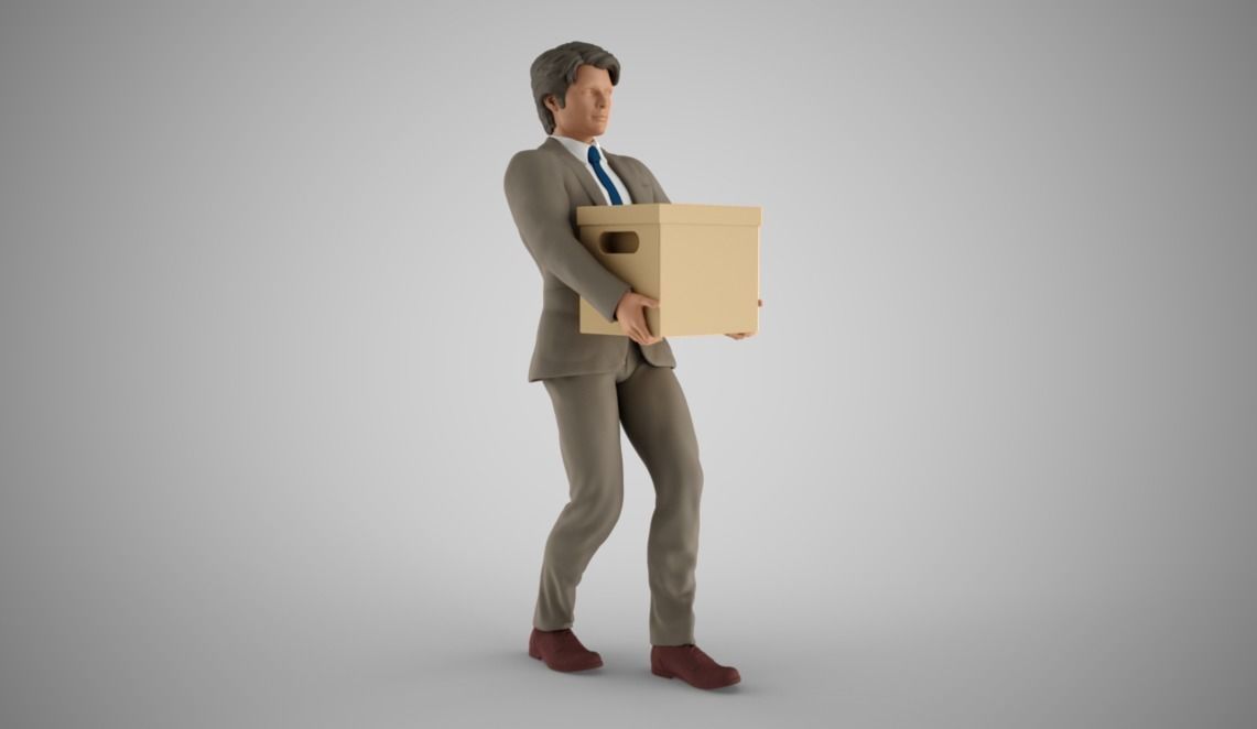 Man Carrying Box 3D model 3D printable | CGTrader
