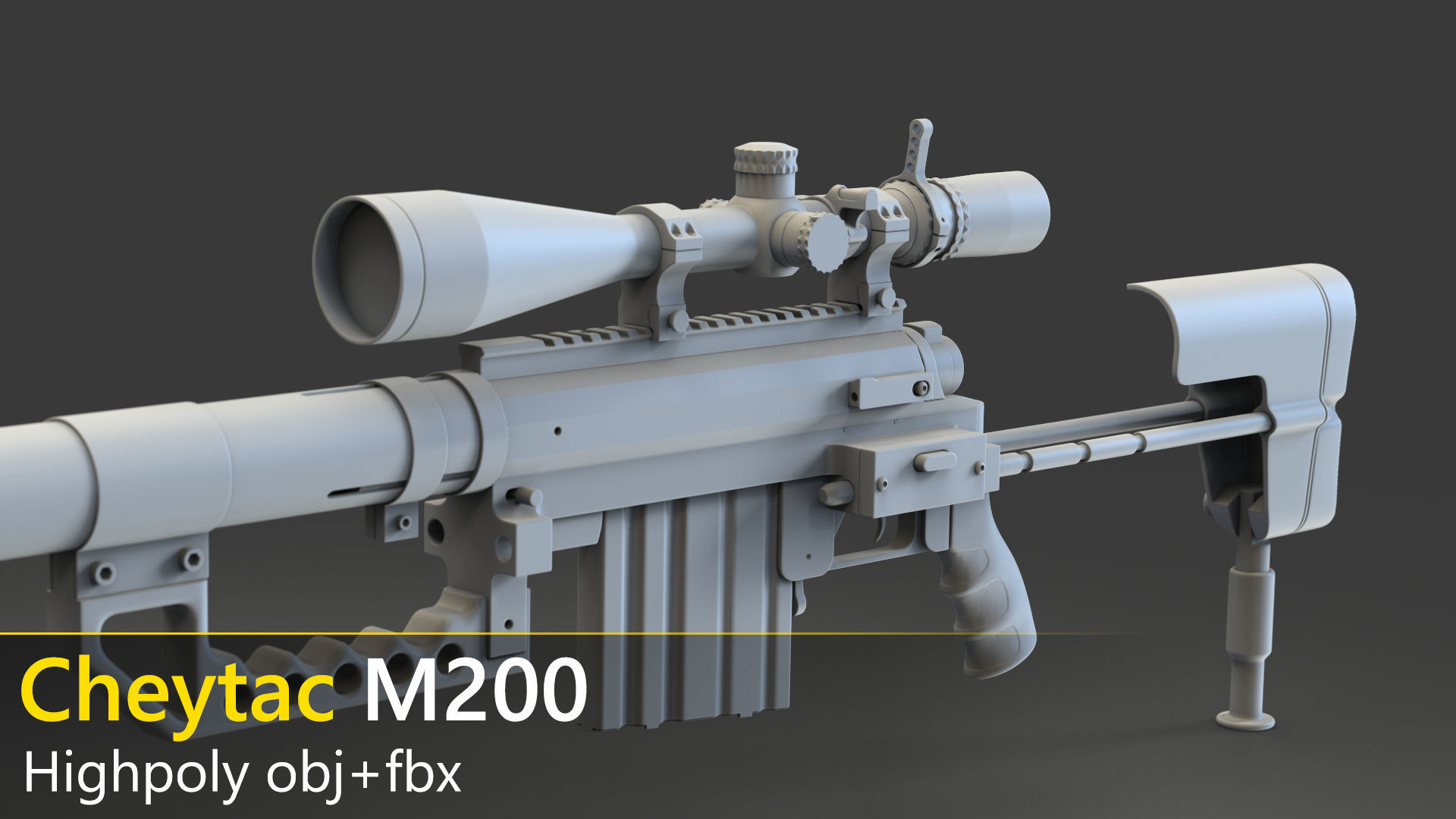 Cheytac M200 - highpoly 3D model | CGTrader