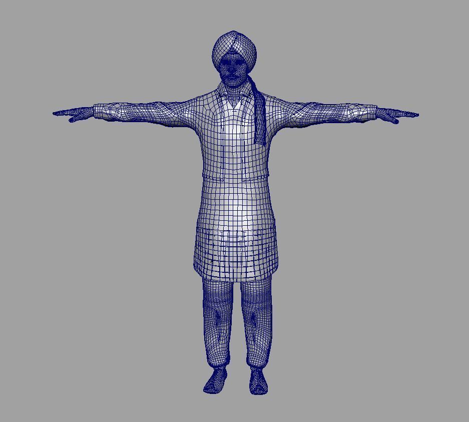 3D model Indian panjabi VR / AR / low-poly | CGTrader