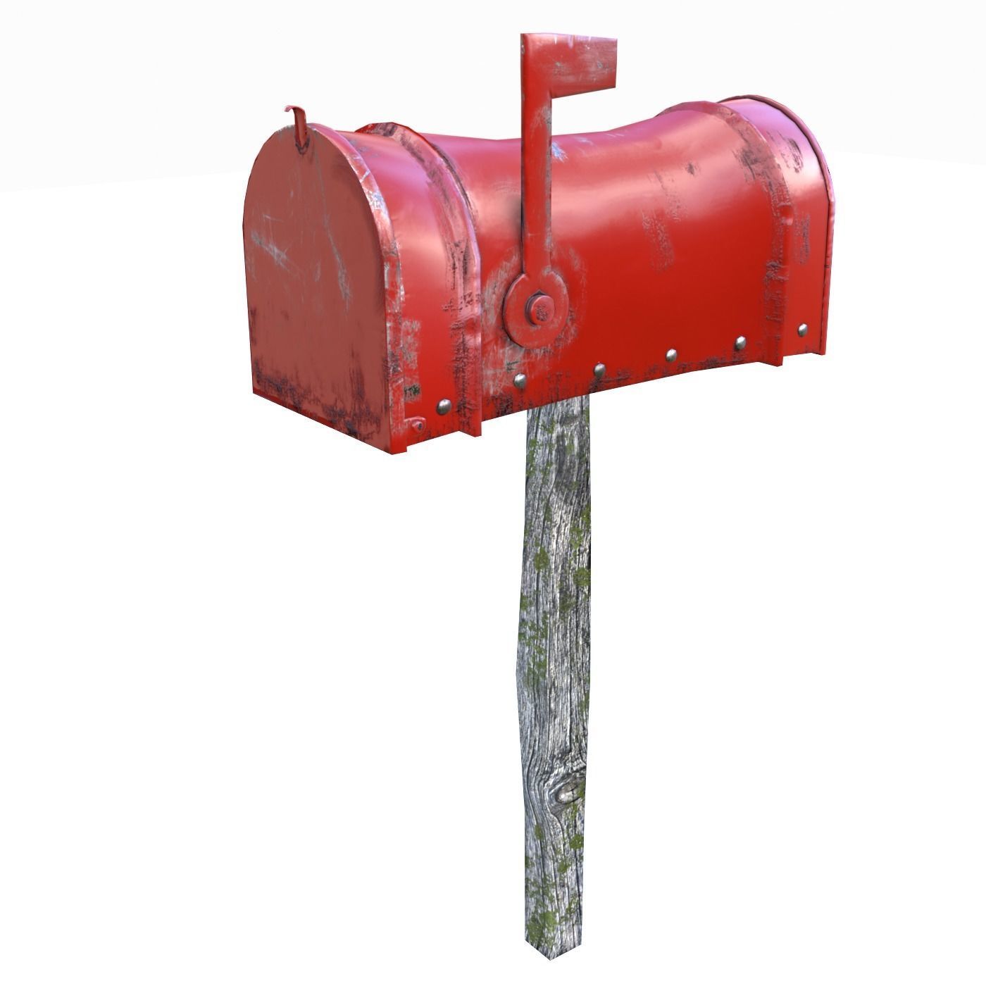 3D model Old red Mailbox Lowpoly VR / AR / low-poly | CGTrader