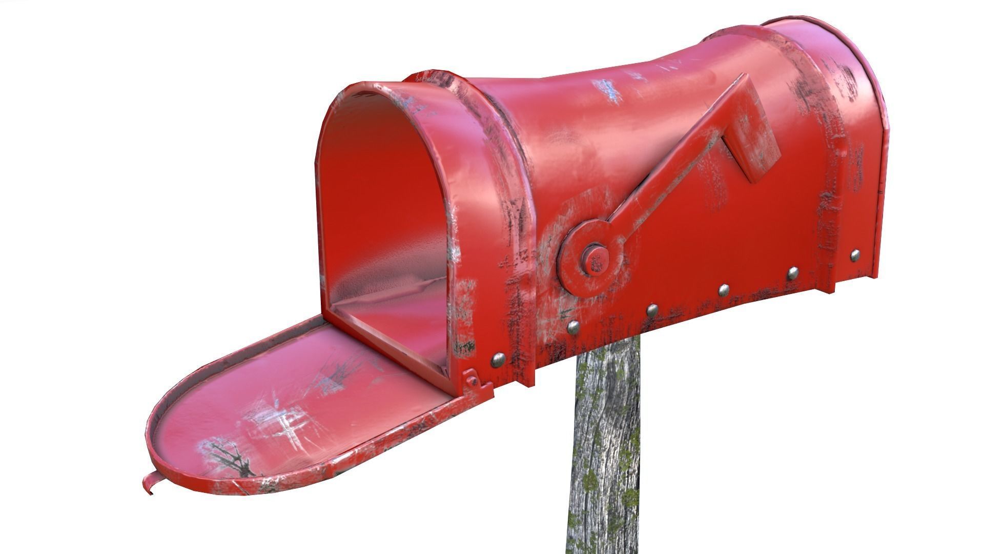 3D model Old red Mailbox Lowpoly VR / AR / low-poly | CGTrader