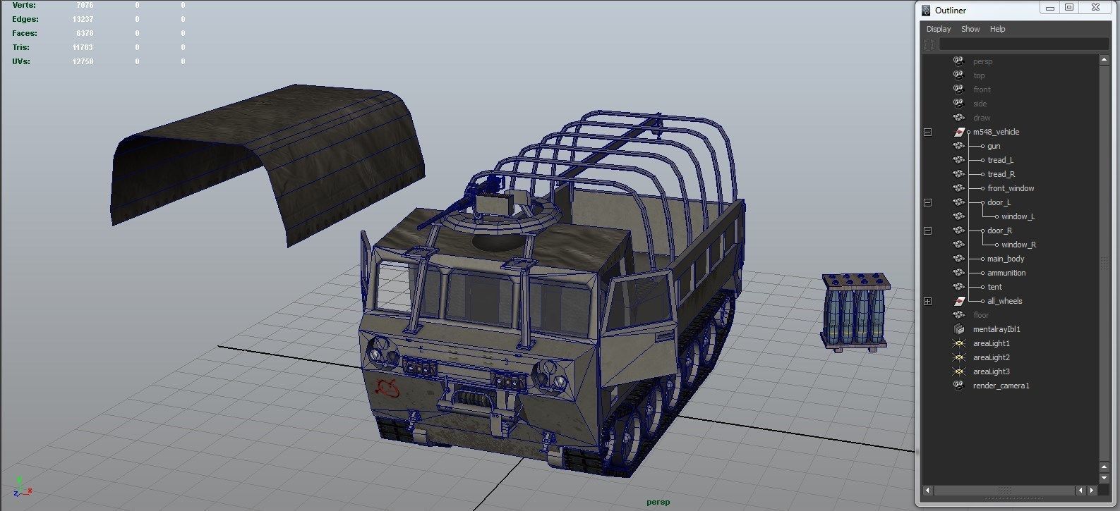 3D model Cargo carrier M548 low-poly model VR / AR / low-poly | CGTrader