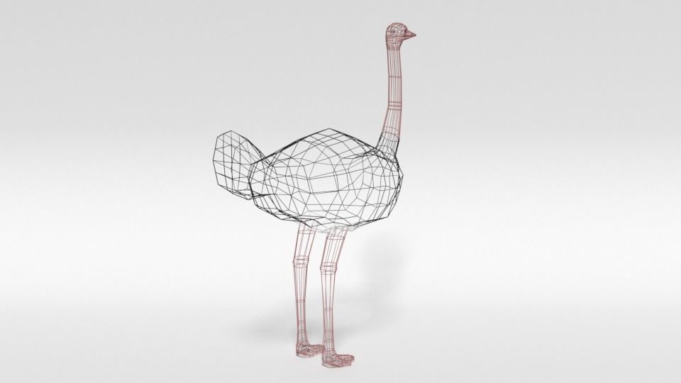 3D model Low Poly Cartoon Ostrich VR / AR / low-poly | CGTrader