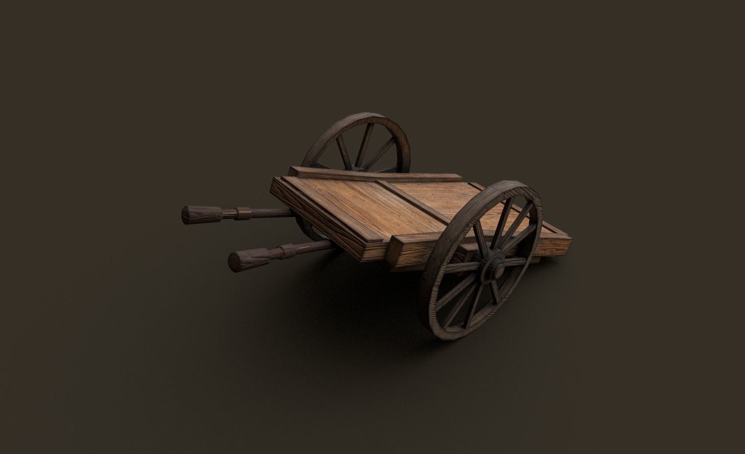 Stylized wooden cart 3D model | CGTrader