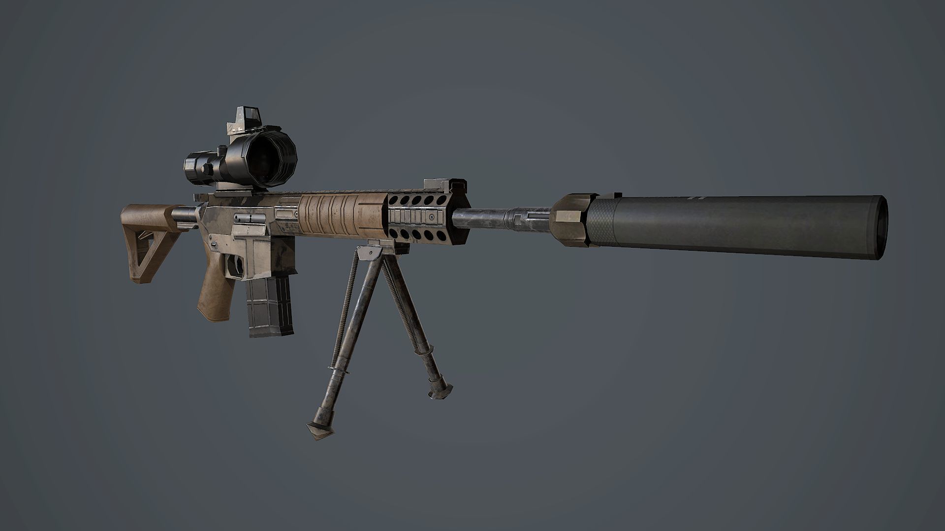 3D model L129A1 rifle with scope VR / AR / low-poly | CGTrader