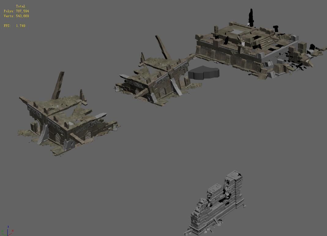 Desert - Broken Buildings 3D model | CGTrader