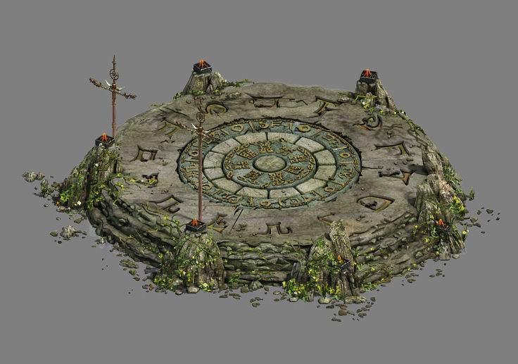 Stone - round altar 3D model | CGTrader