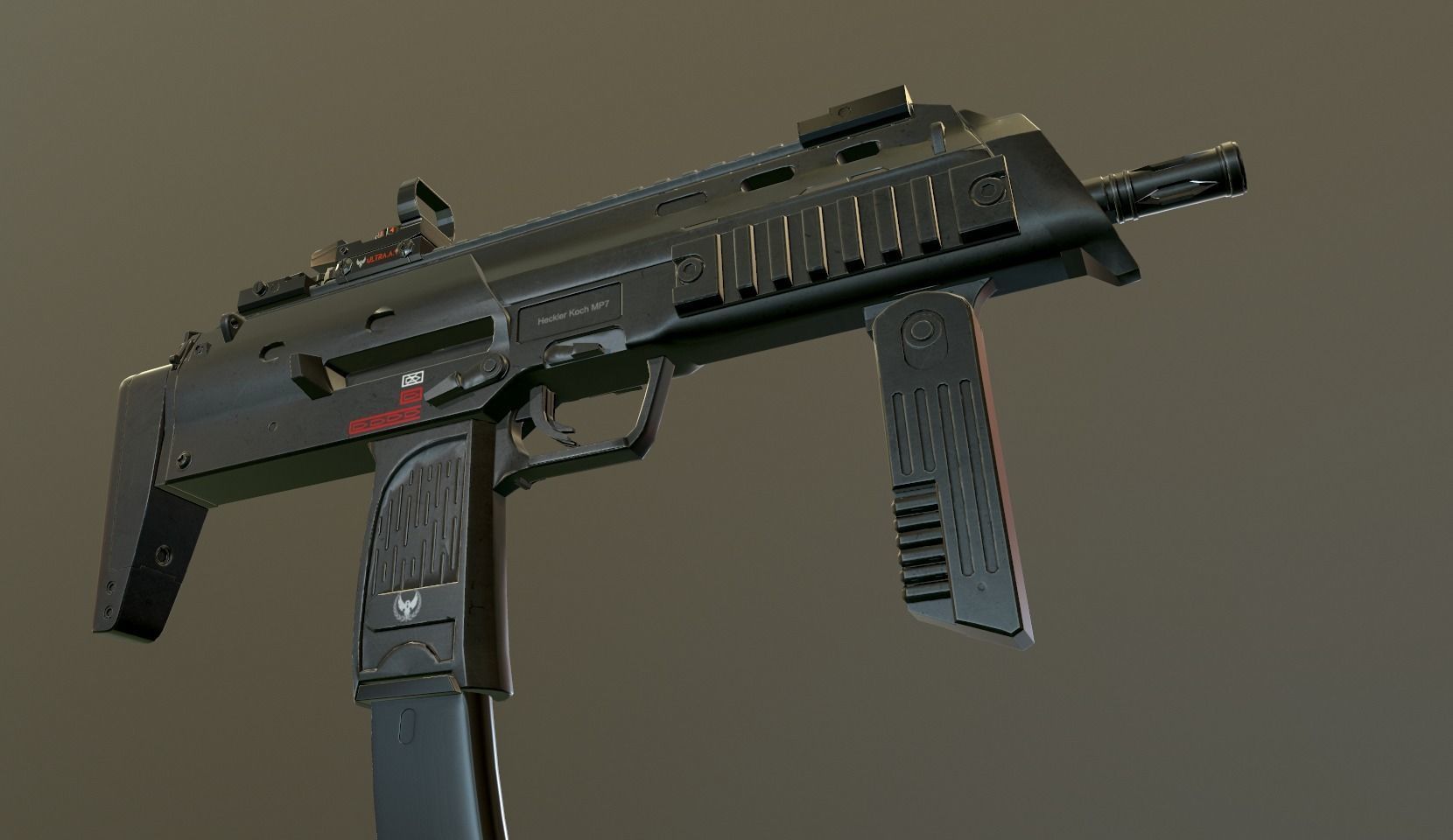 3D model ASSAULT RIFLE HK MP7 WEAPON 3D MODEL VR / AR / low-poly | CGTrader