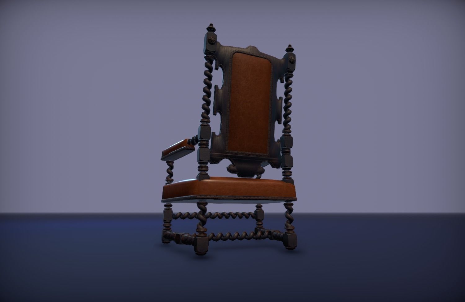 3D model Old medieval chair VR / AR / low-poly | CGTrader