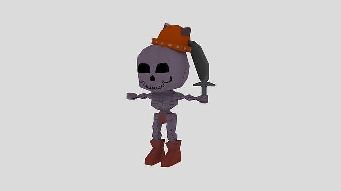 3D model Skull made in blender VR / AR / low-poly rigged animated ...