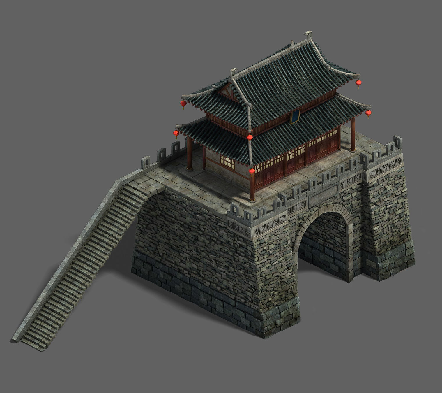 Medium city - city gate 3D model | CGTrader
