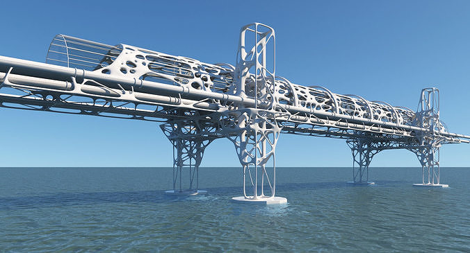 Future Bridge 01 3D model | CGTrader