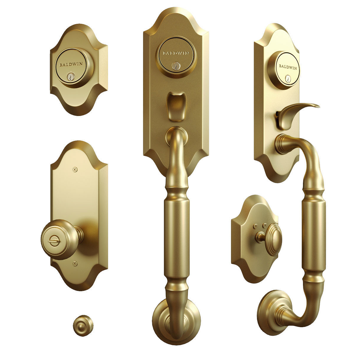 Ashton two-point lock handleset 3D model | CGTrader