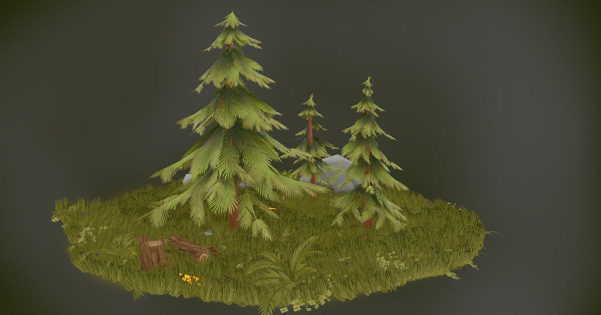 3D model Stylized Forest Set VR / AR / low-poly | CGTrader