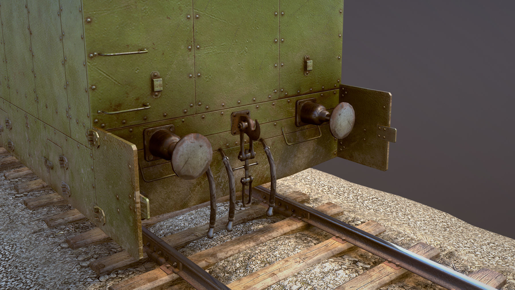 3D model Armored Train PL-37 Railway Light Artillery Wagon VR / AR ...