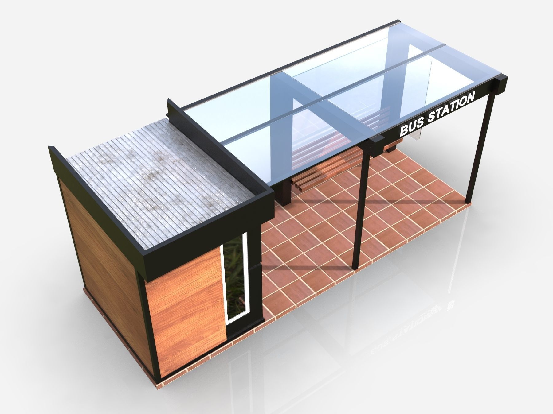 Bus station 3D model | CGTrader