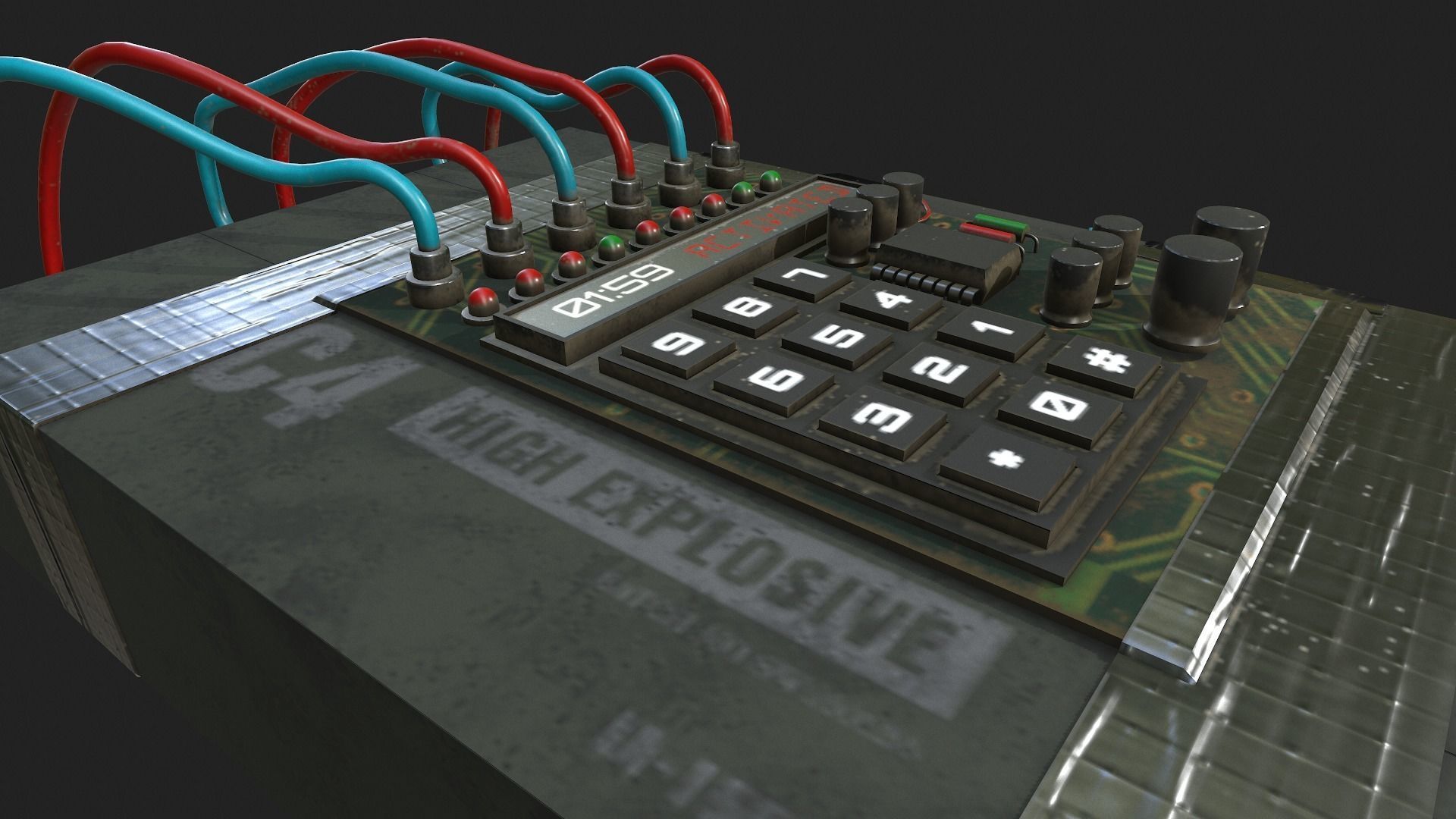 C4 Explosive with Detonator 3D model | CGTrader