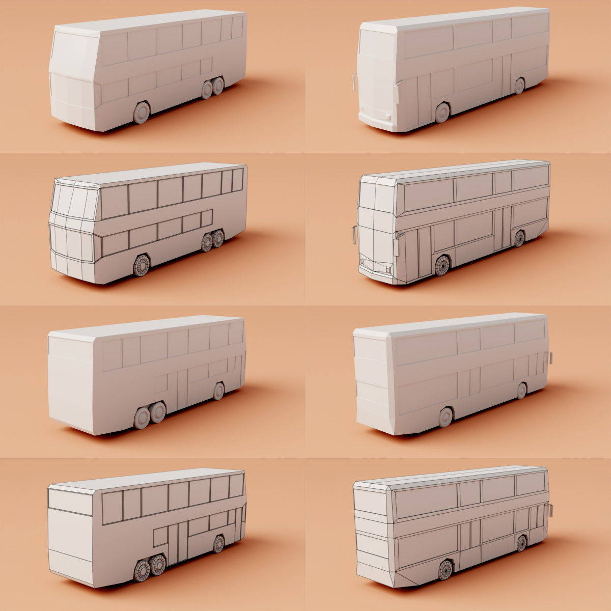3D model Paper Buses VR / AR / low-poly | CGTrader