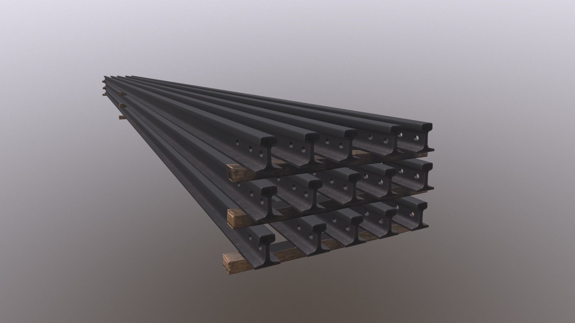 3D model Stacked Rails P43 VR / AR / low-poly | CGTrader