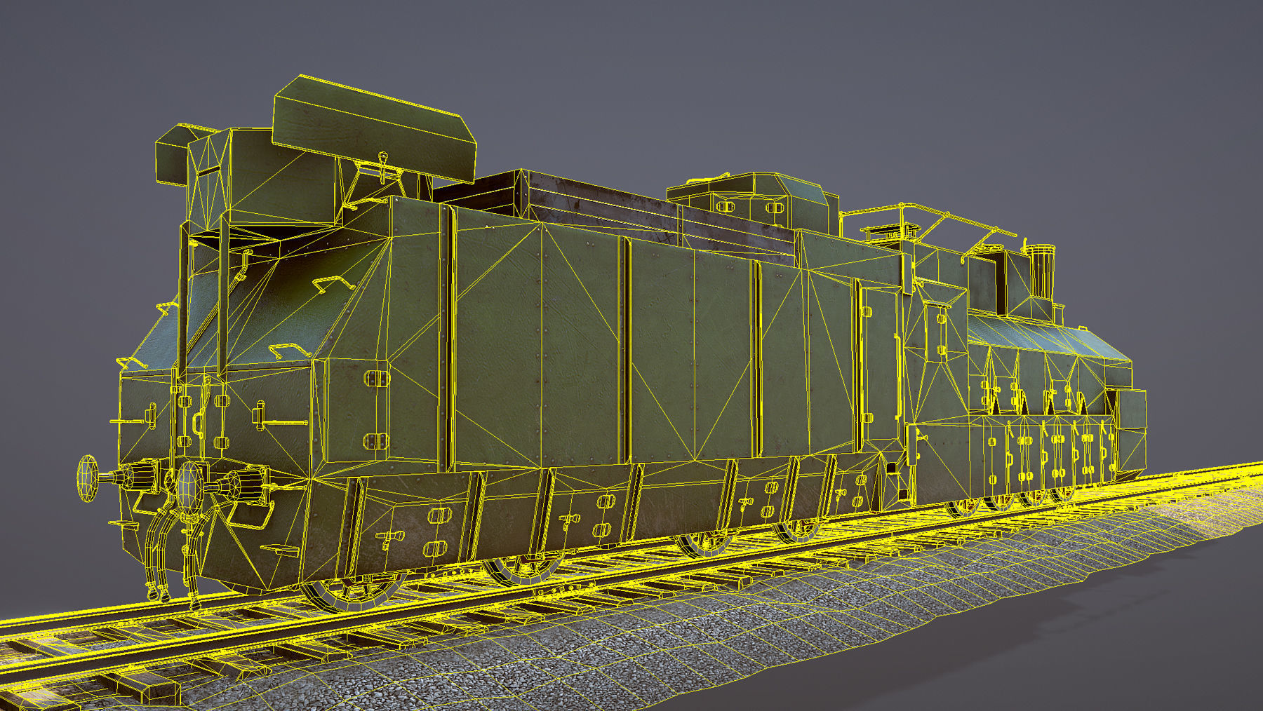 3D model Armored Train PR-35 Locomotive VR / AR / low-poly rigged animated | CGTrader